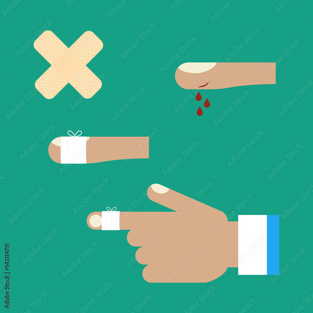 First aid for a cut Stock Vector | Adobe Stock