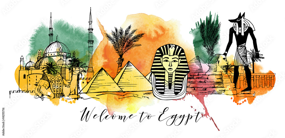 Vector background of Egypt. Stock Vector | Adobe Stock
