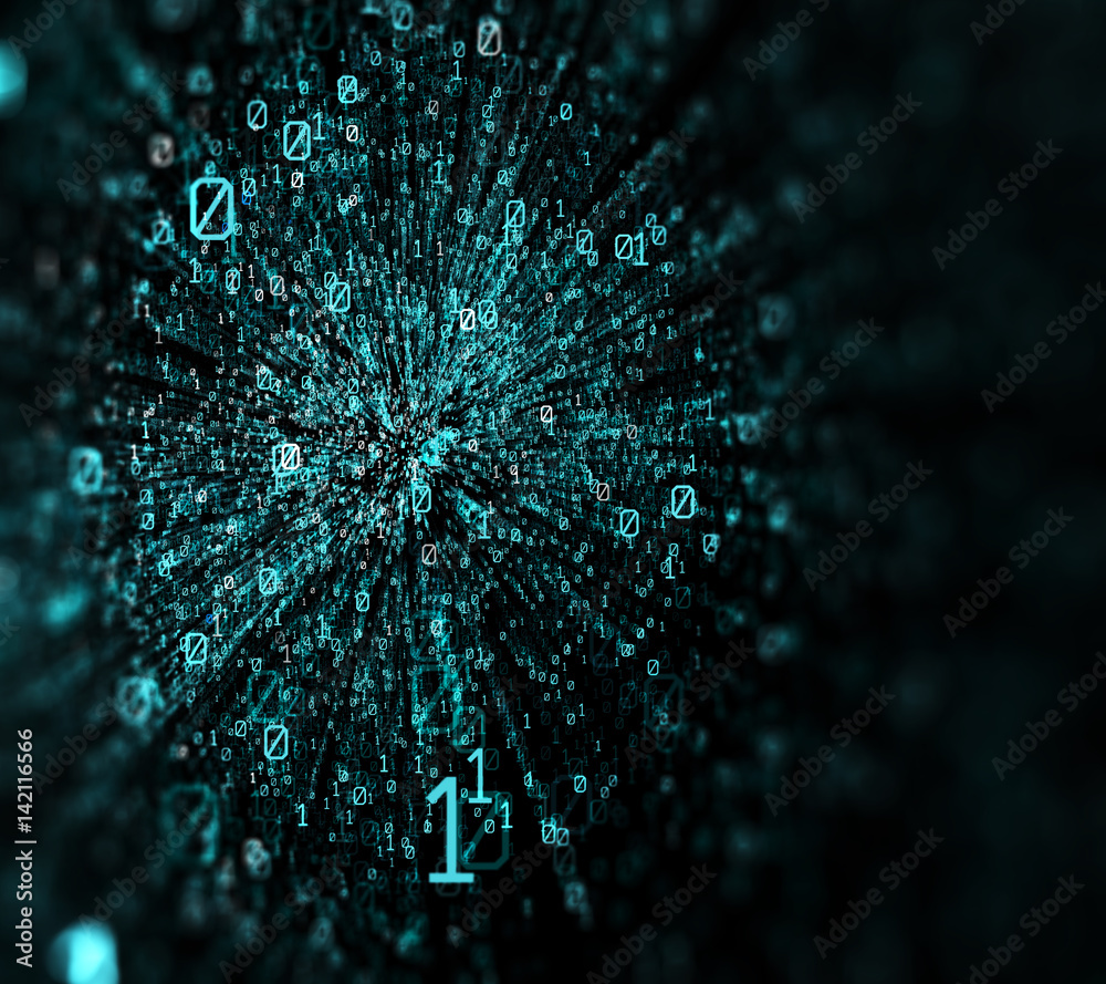 Technological background/Technological background bytes of binary code ...