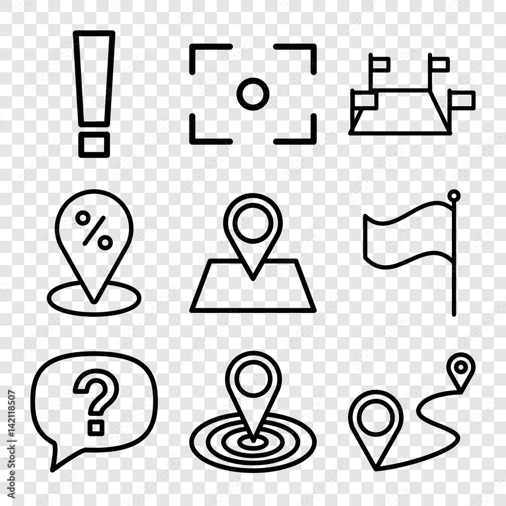 Set of 9 point outline icons Stock Vector | Adobe Stock