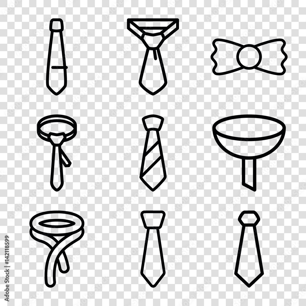 Vecteur Stock Set of 9 neck outline icons | Adobe Stock
