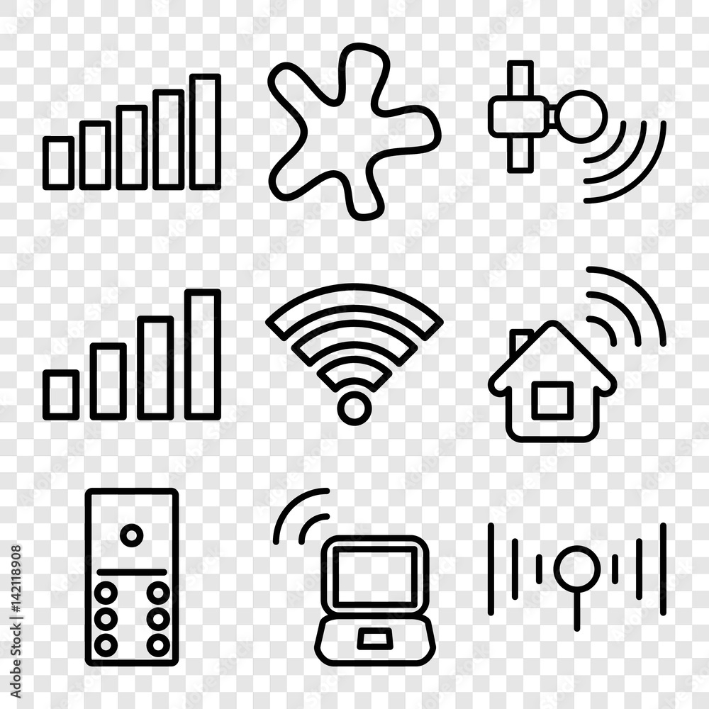 Set of 9 spot outline icons vector de Stock | Adobe Stock