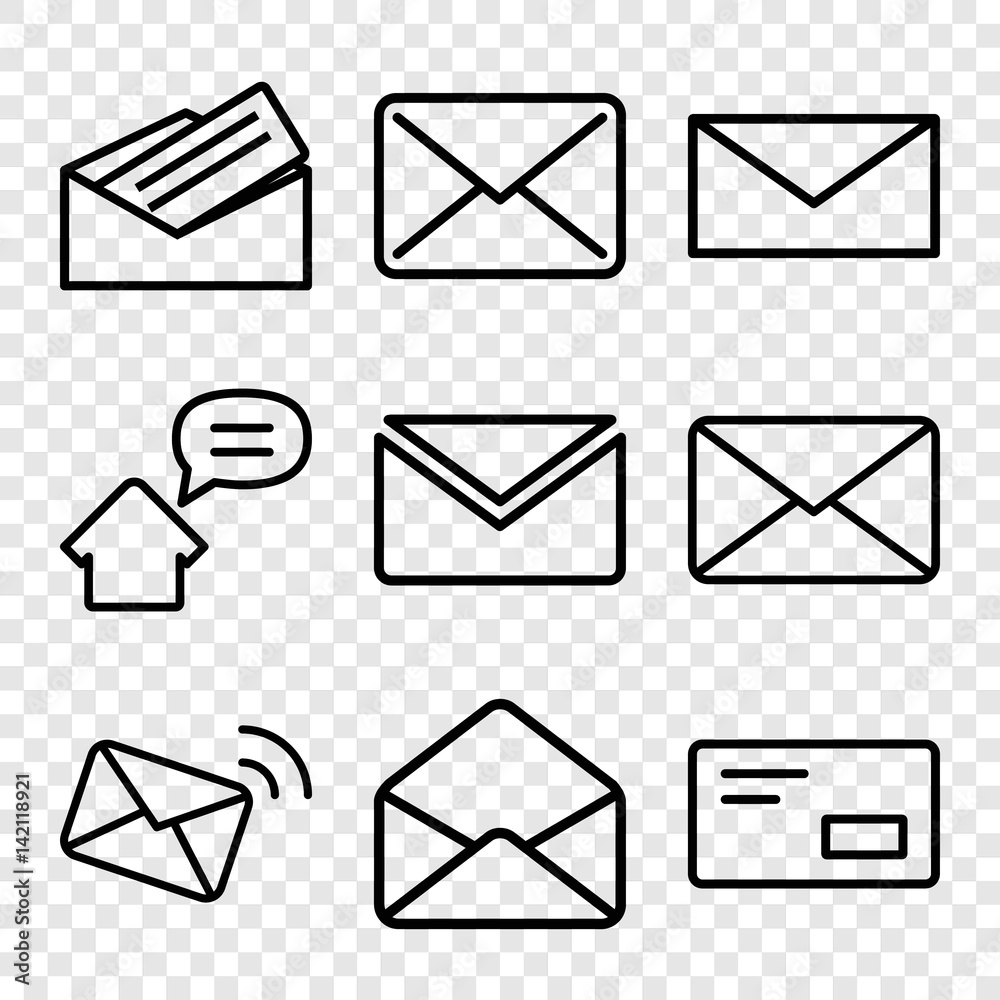 Set of 9 address outline icons Stock-Vektorgrafik | Adobe Stock