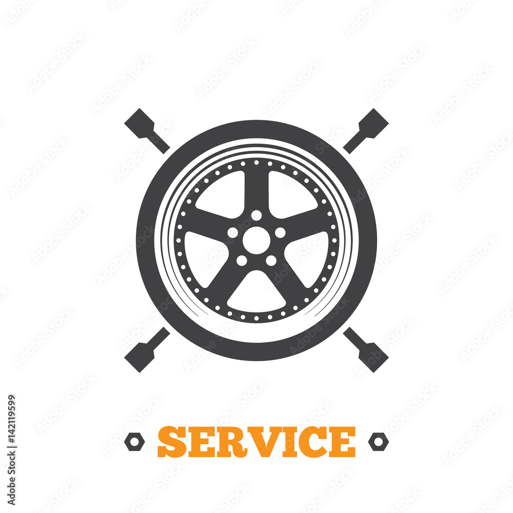 Vector car service icon. Tire fitting icon. Stock Vector | Adobe Stock