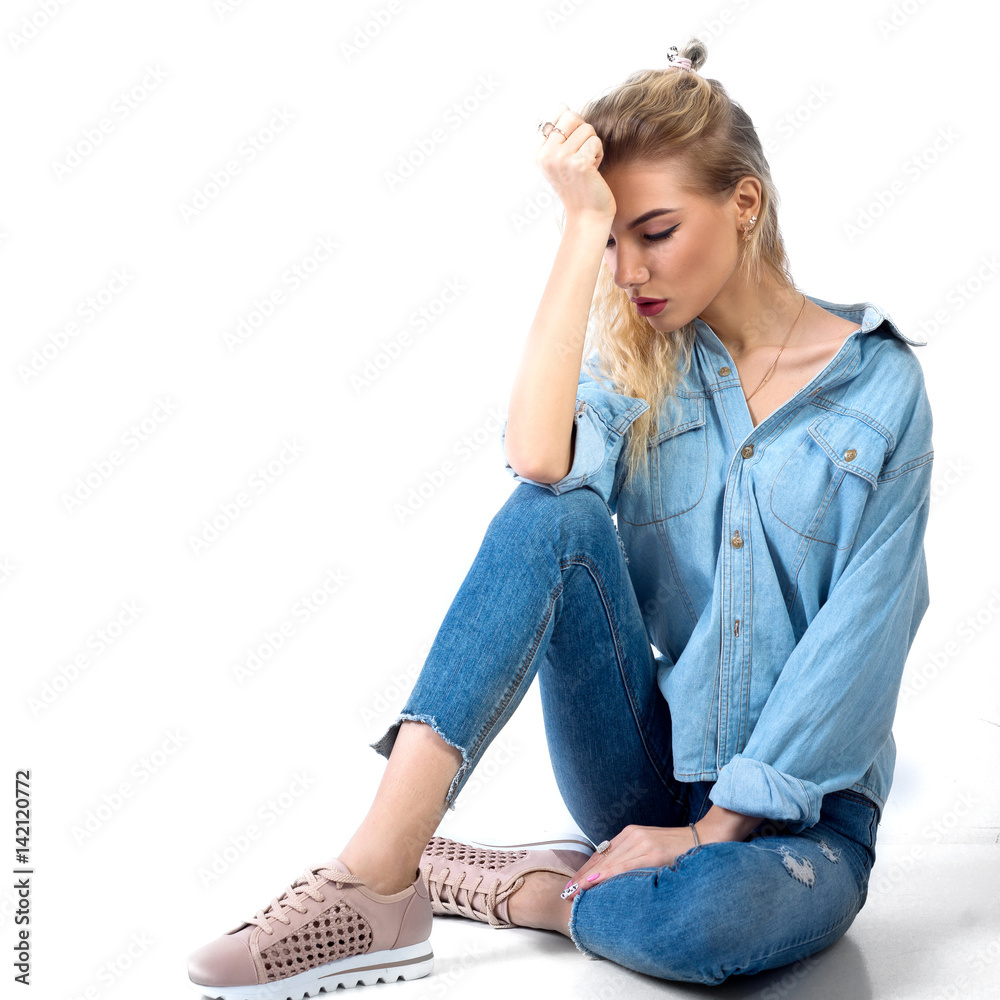 Sad girl depressed grievance and sadness Stock Photo | Adobe Stock