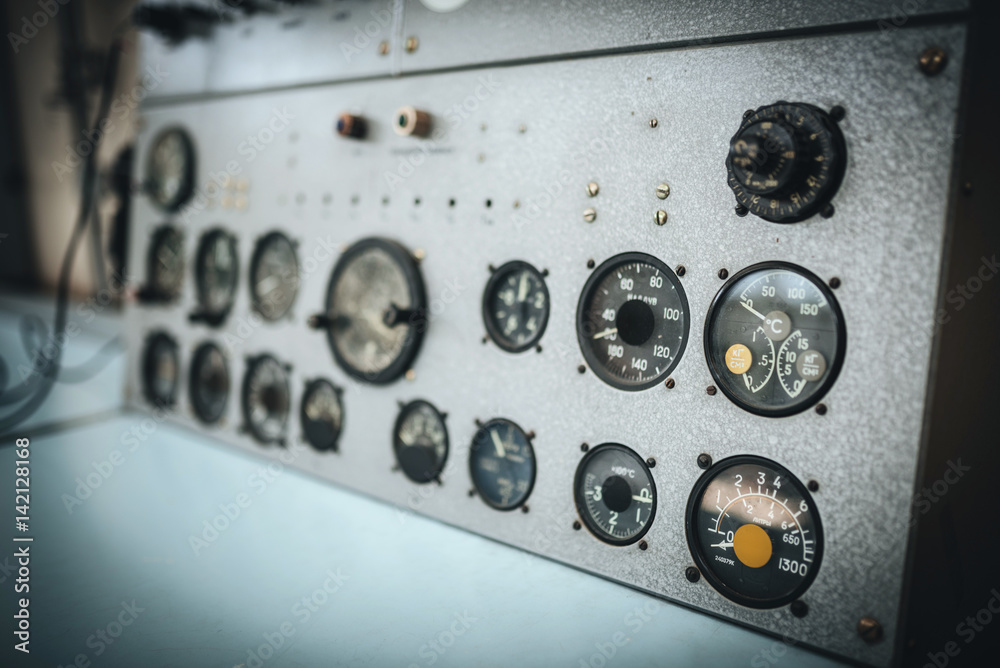 AircrafAircraft control panel.t control panel. Stock Photo | Adobe Stock