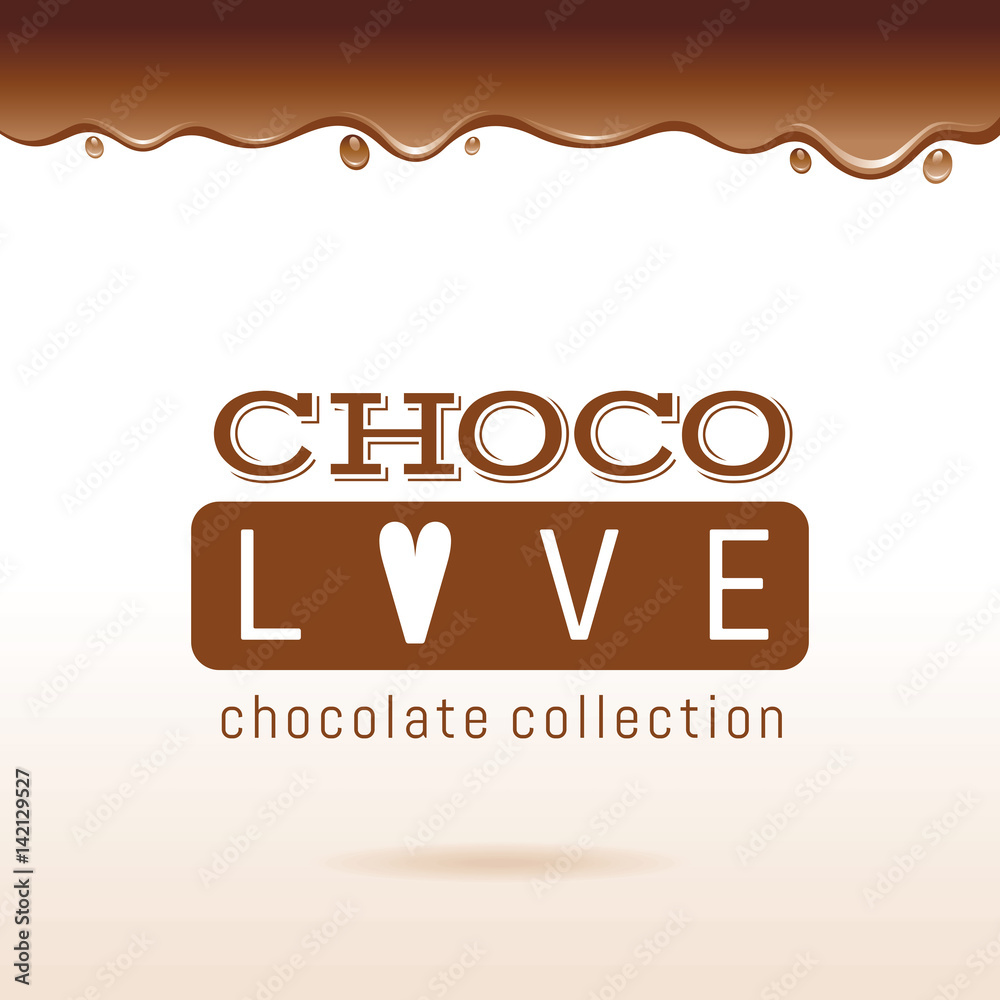 Chocolate logo text lettering. Cocoa dessert vector illustration. Stock ...