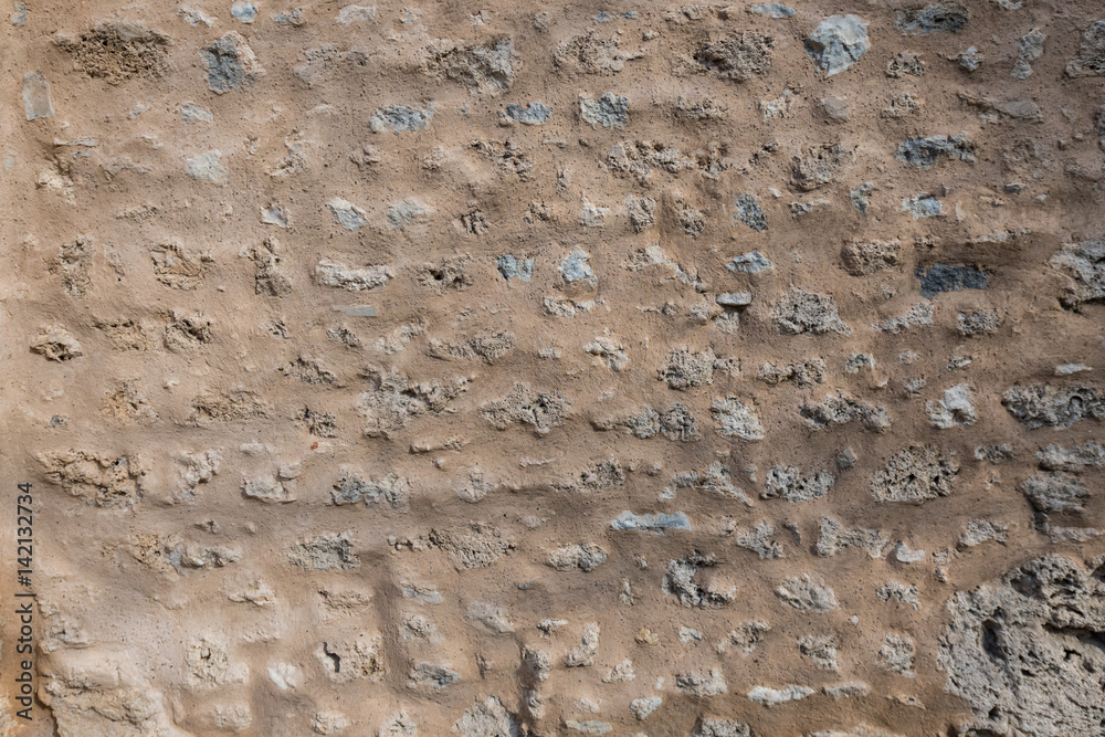 Rough Stone Stucco Wall of Spanish Mission Stock Photo | Adobe Stock
