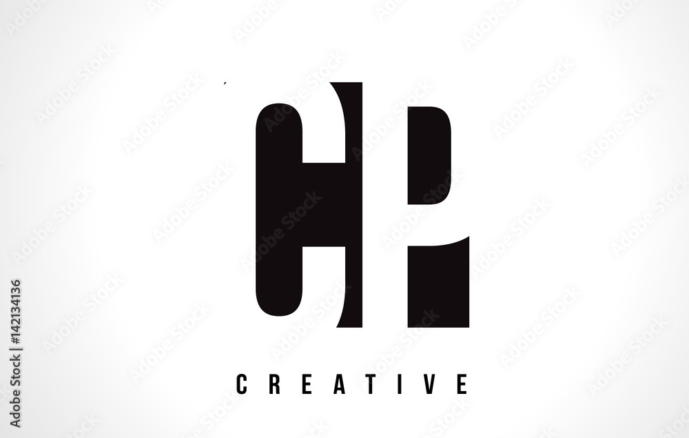 CP C P White Letter Logo Design with Black Square. Stock Vector | Adobe ...