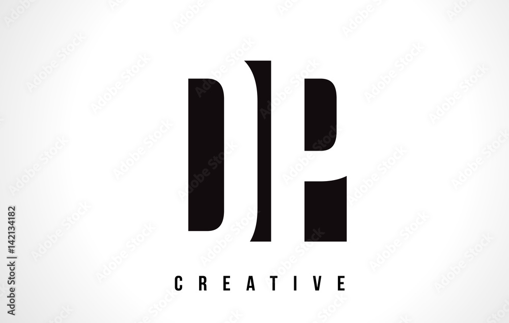 DP D P White Letter Logo Design with Black Square. Stock Vector | Adobe ...