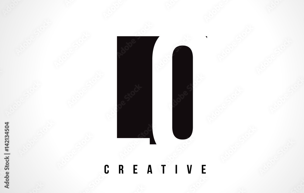LO L O White Letter Logo Design with Black Square. Stock Vector | Adobe ...