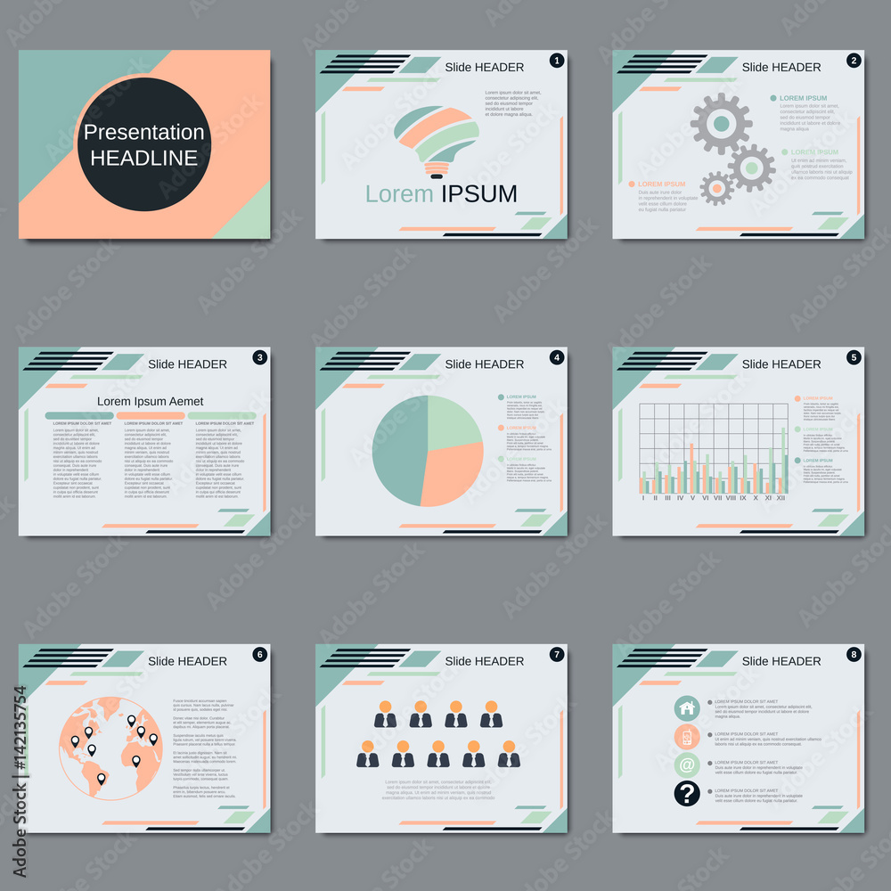Professional business presentation, slide show vector design template ...