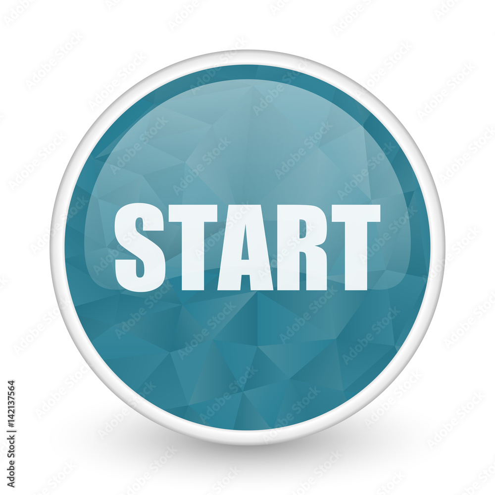 Start brillant crystal design round blue web icon. Stock Illustration ...