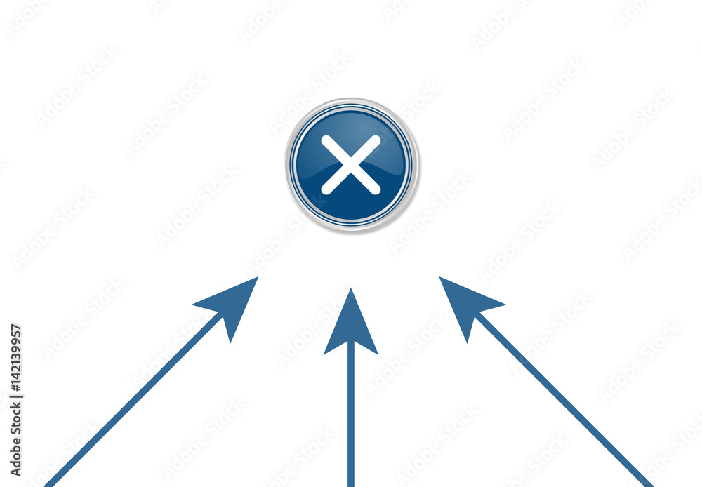 Vecteur Stock Pfeile zeigen auf Button - Kreuz - Abbrechen | Adobe Stock
