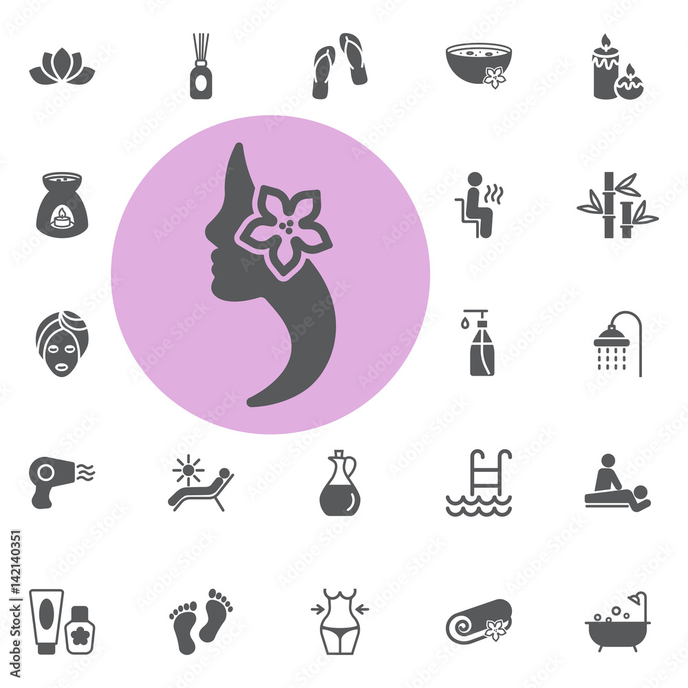 beauty woman icon. spa set vector illustration Stock Vector | Adobe Stock