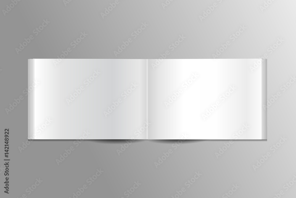 Vector realistic isolated booklet on the gray background. Realistic ...