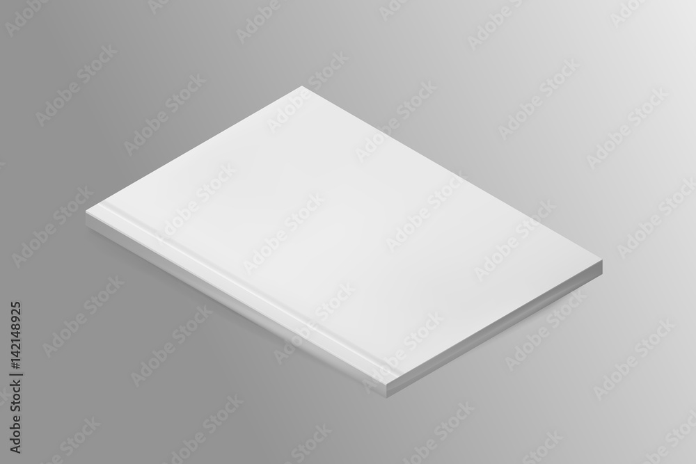Vector realistic isolated blank book on the gray background. Isolated ...