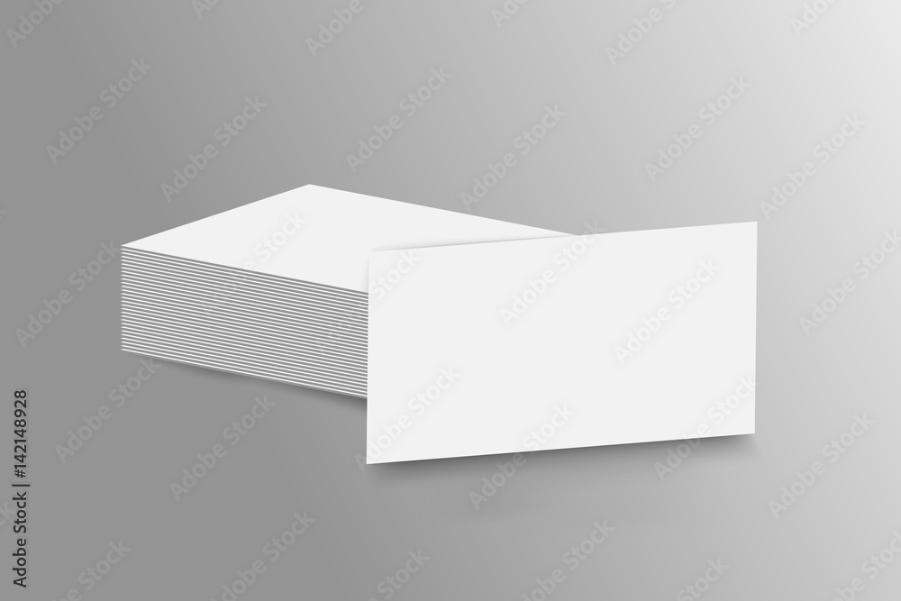 Vector realistic isolated set of business cards on the gray background ...