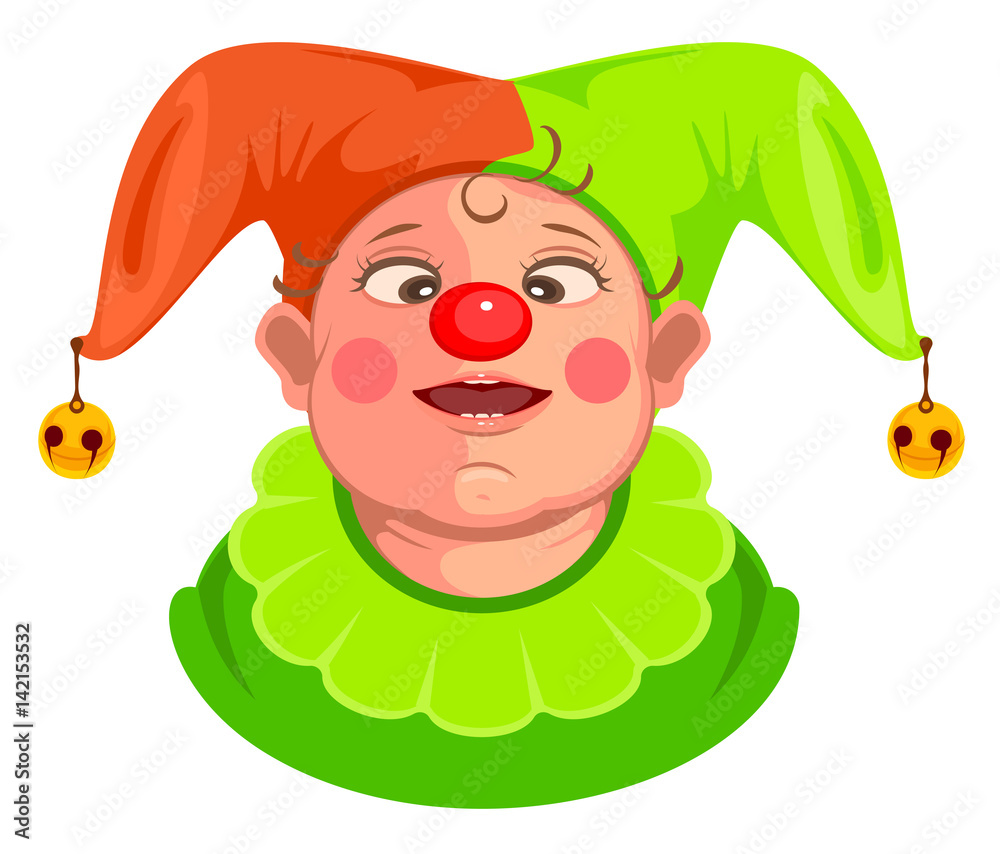 Funny baby clown head Stock Vector | Adobe Stock