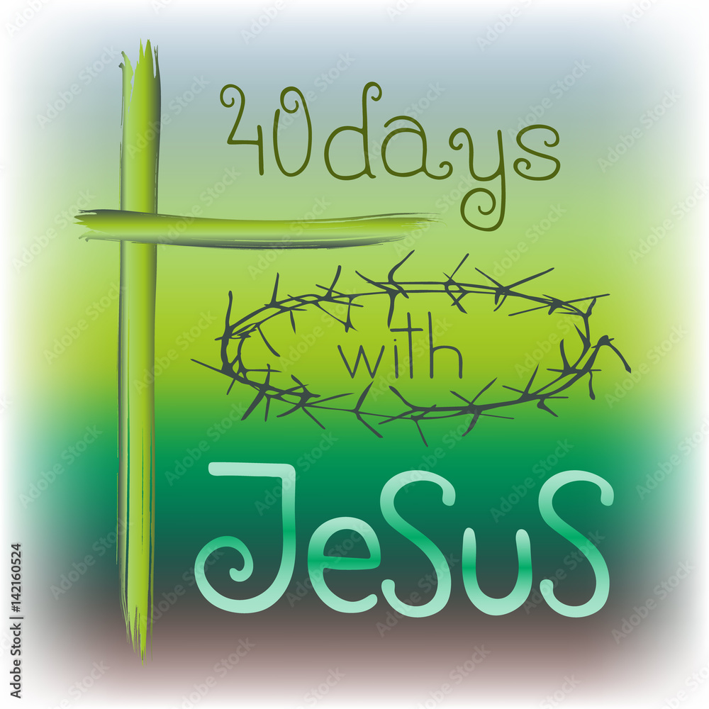 40 days with Jesus. Bible lettering. Brush calligraphy. Words about God ...