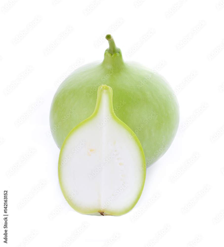 edible green calabash isolated on white background Stock Photo | Adobe ...