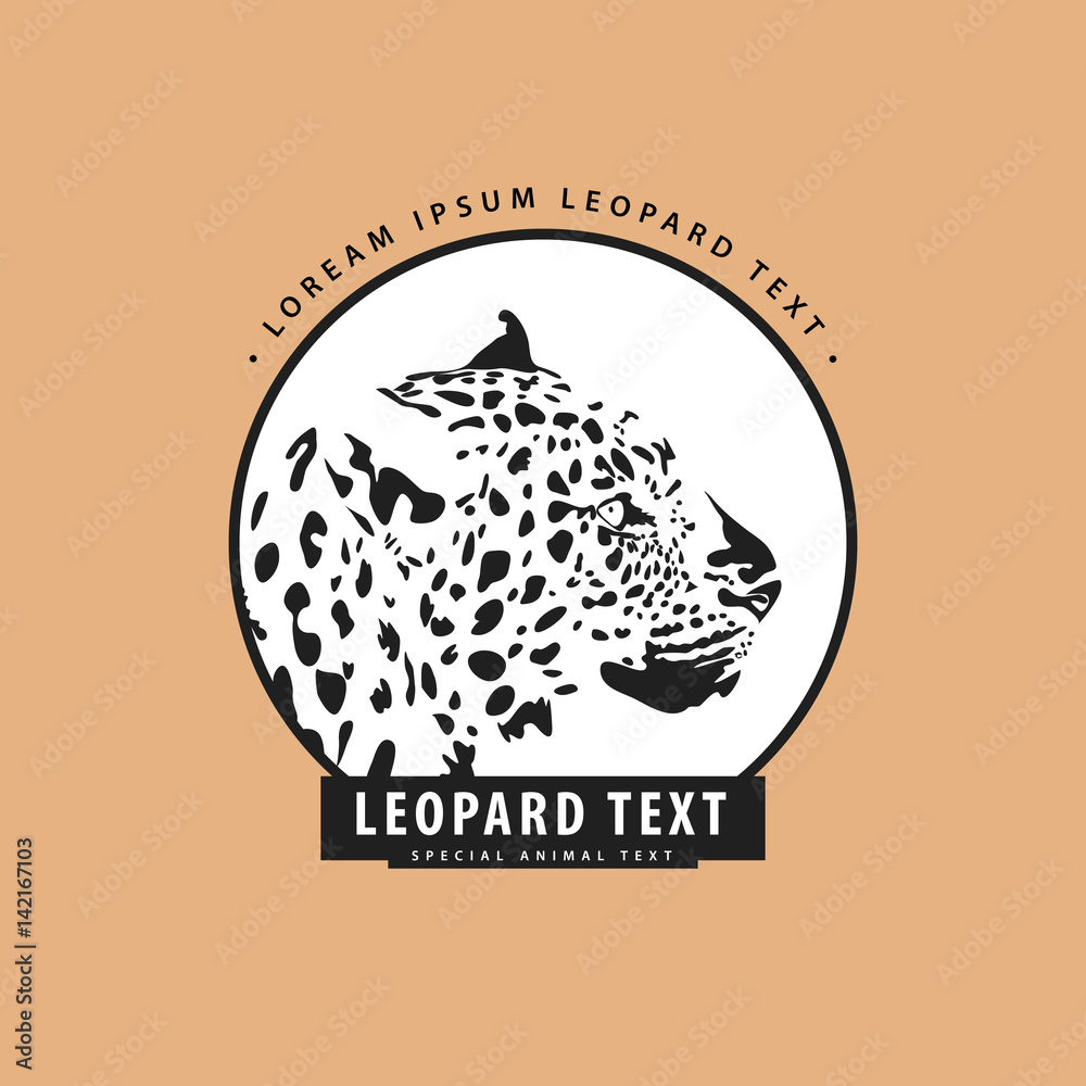 Stylish logo with leopard Stock Vector | Adobe Stock
