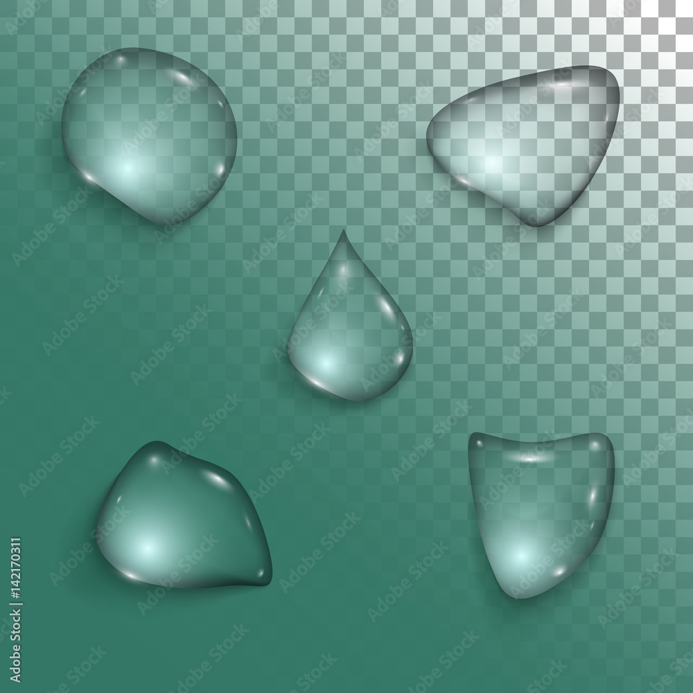 Drops, Transparent. Vector objects for any background Stock Vector ...