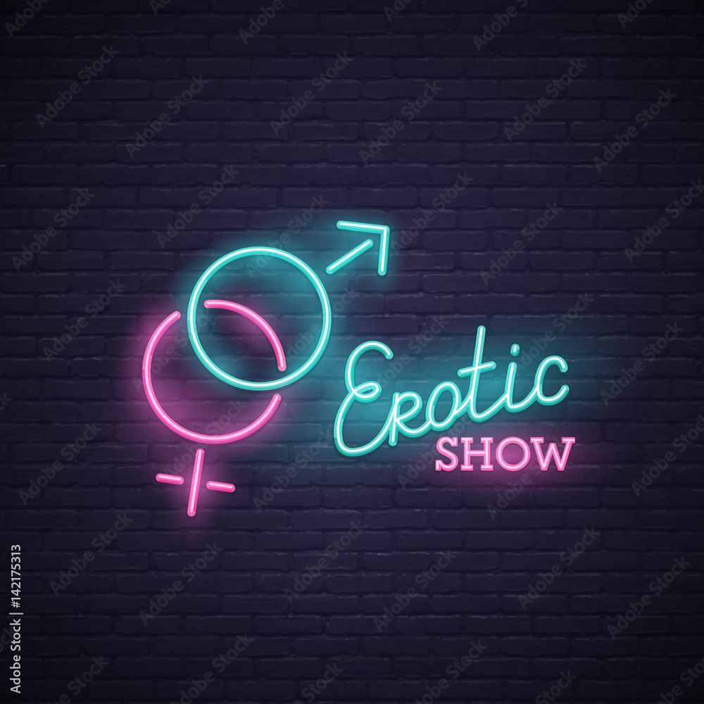 Erotic Show Neon Sign Bright Signboard Light Banner Erotic Show Logo