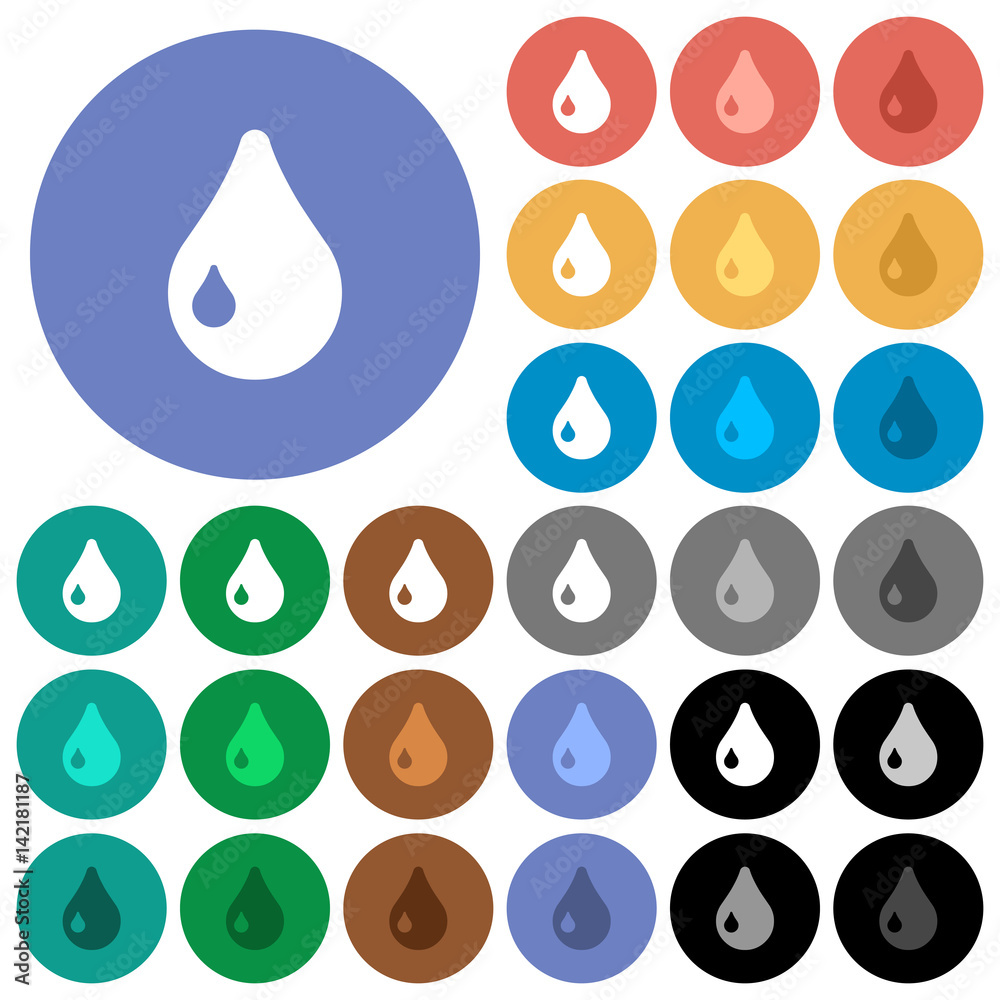 Drop round flat multi colored icons Stock Vector | Adobe Stock