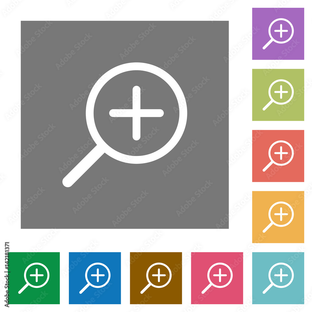 Zoom in square flat icons vector de Stock | Adobe Stock