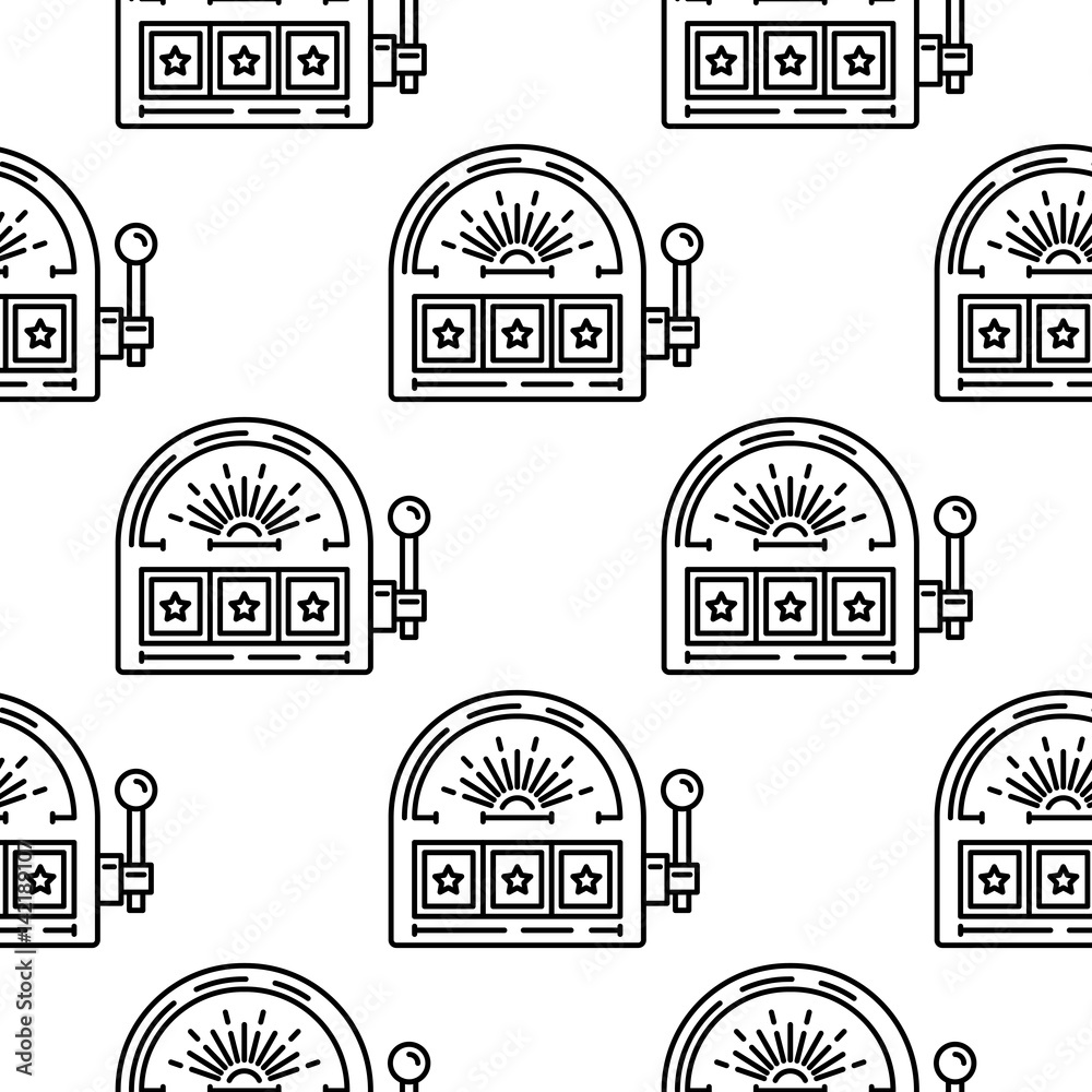 Seamless vector pattern with a casino slot machine. The pattern can be ...