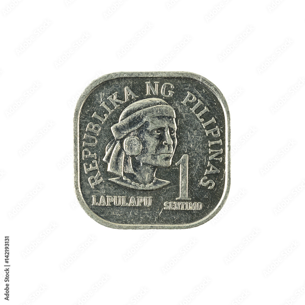 1 philippine sentimo coin (1975) obverse isolated on white background ...