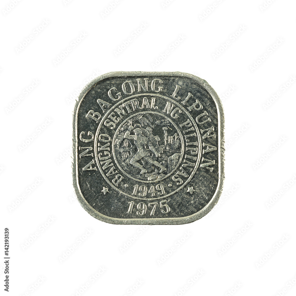 1 philippine sentimo coin (1975) obverse isolated on white background ...