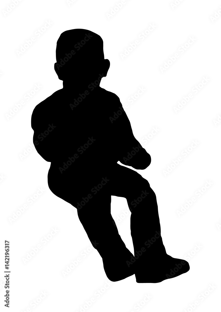 Boy Sitting Silhouette