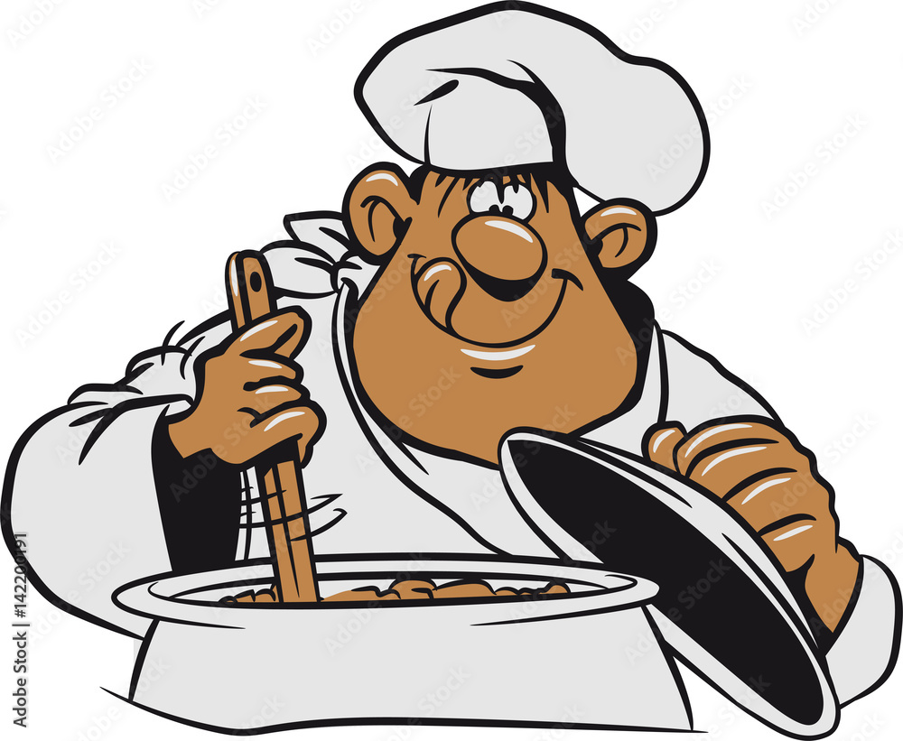 kochen koch comic witzig Stock-Illustration | Adobe Stock