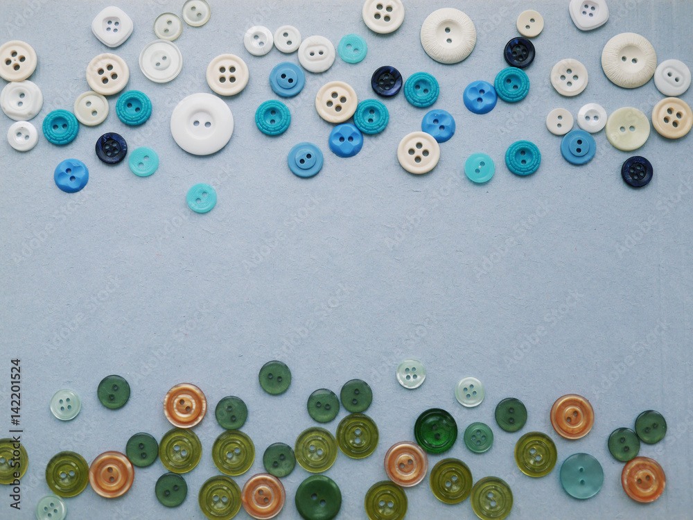 Paper blue background with a pattern of buttons. Frame for text made ...