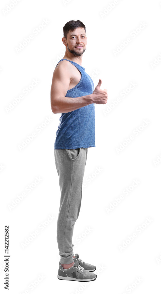 Posture concept. Man on white background Stock Photo | Adobe Stock