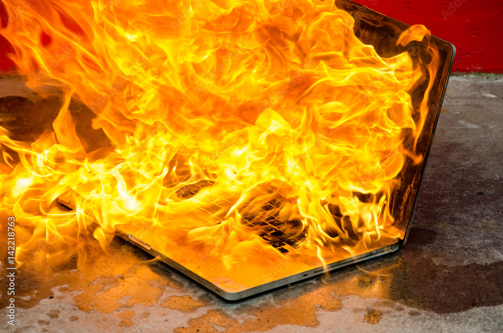 Laptop On Fire