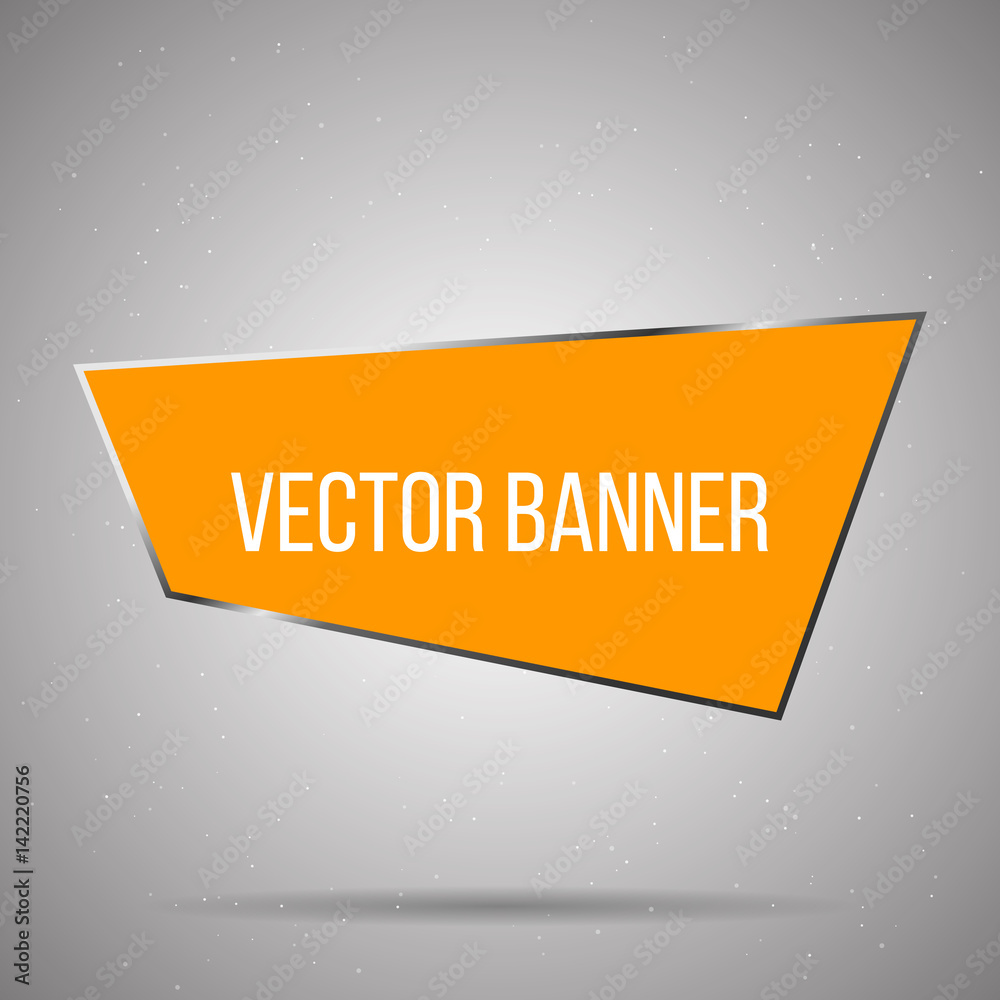 Rectangle asymmetrical vector banner white metal frame on a light ...
