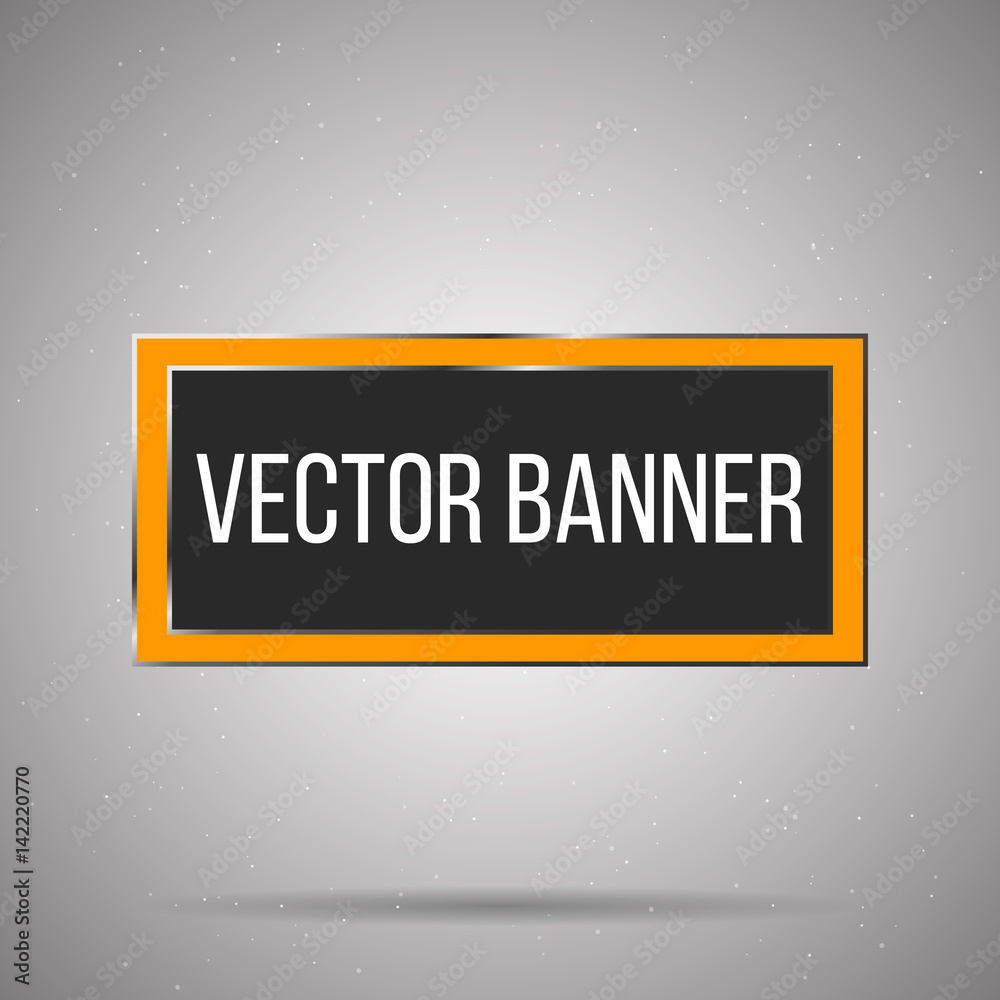 Rectangle vector banner white metal frame on a light background. Vector ...