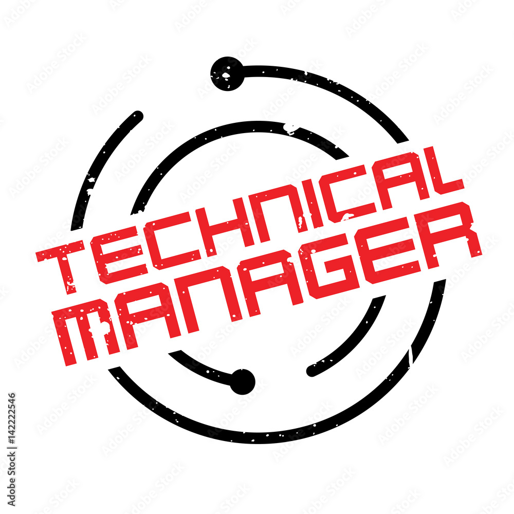 Technical Manager rubber stamp. Grunge design with dust scratches ...