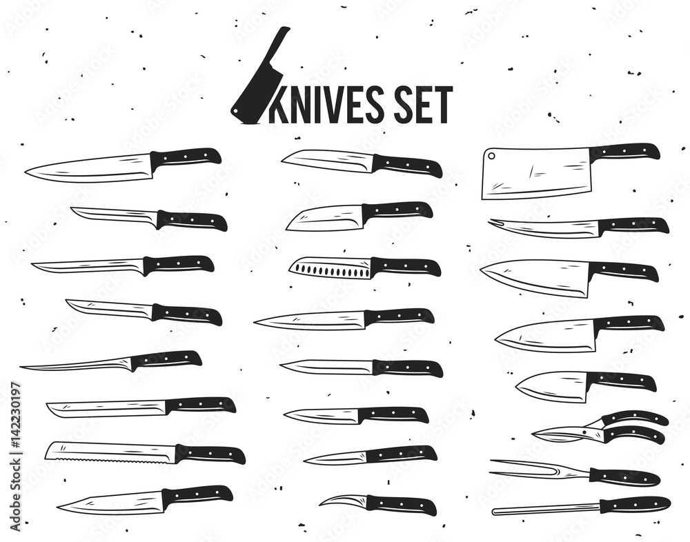 Vector knives set Stock Vector | Adobe Stock