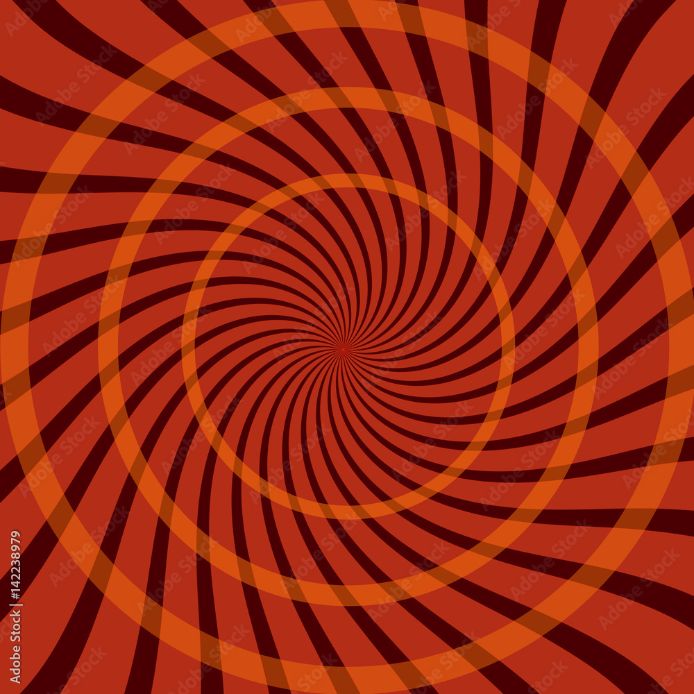 Orange radiant swirl background with rings with motion effect Stock ...