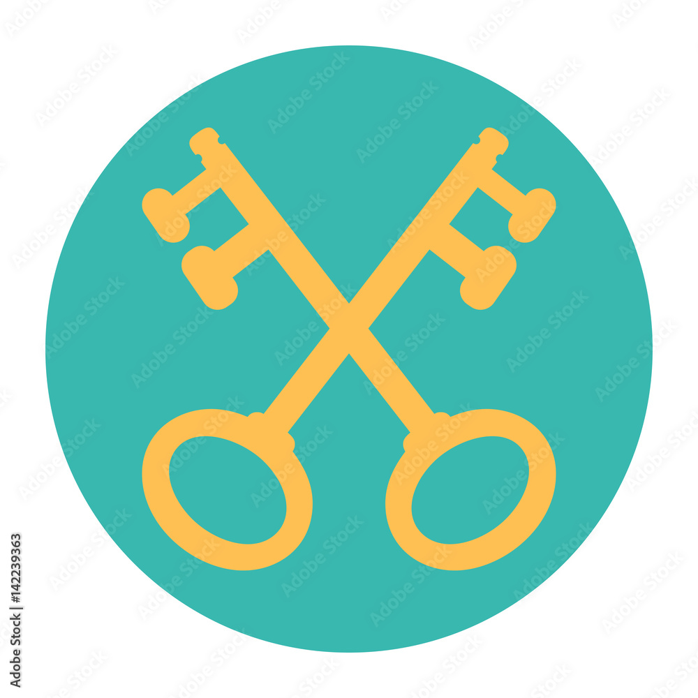Cross keys, vector illustration Stock Vector | Adobe Stock