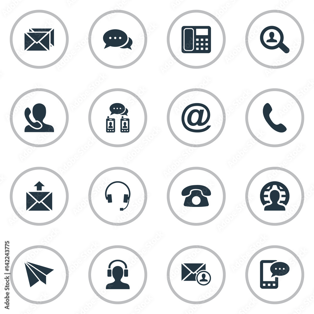 Vector Illustration Set Of Simple Communication Icons. Elements ...