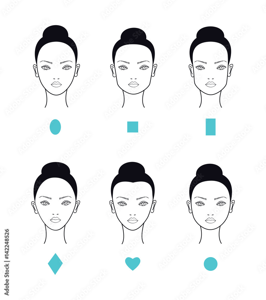 Woman face types. vector illustration Stock Vector | Adobe Stock