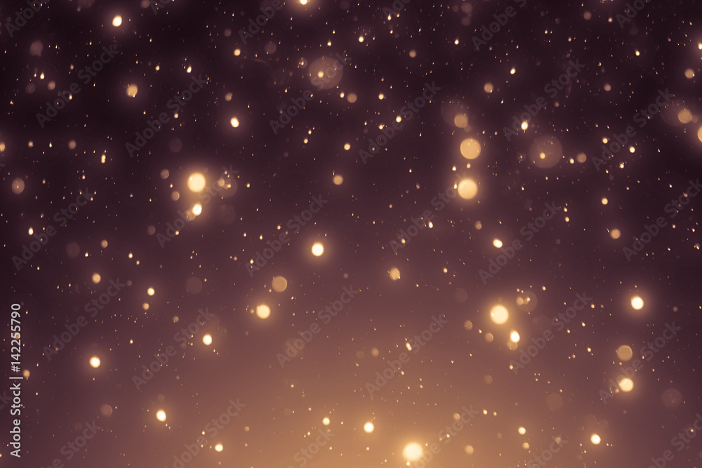 Golden abstract sparkles or glitter lights. Festive gold background ...