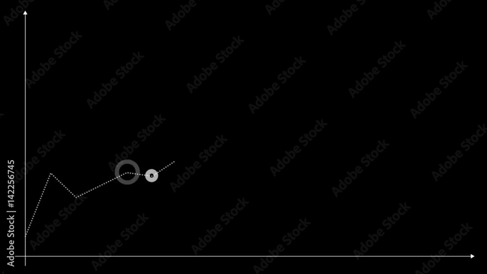 Simple linear chart infographics on black background, minimalistic ...