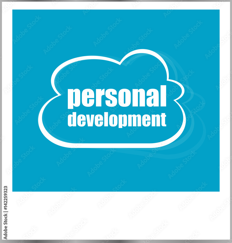 personal development word business concept, photo frame isolated on ...