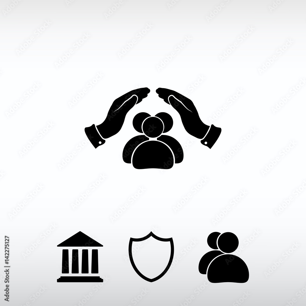 safe peoples, , vector icon illustration. Flat design style Stock ...